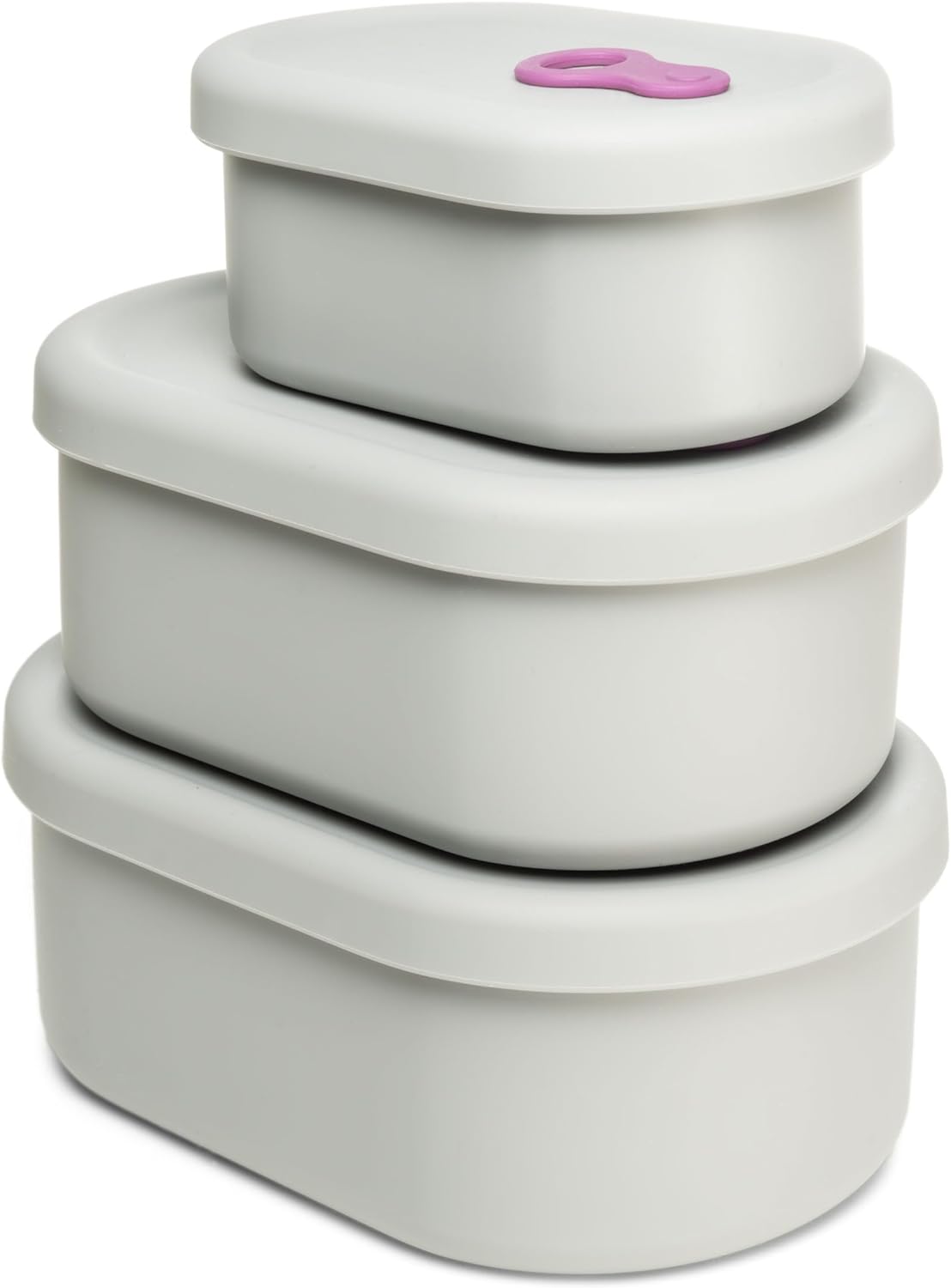 Silicone Food Storage Containers Set, Set of 3 Hard-Shell Silicone ...