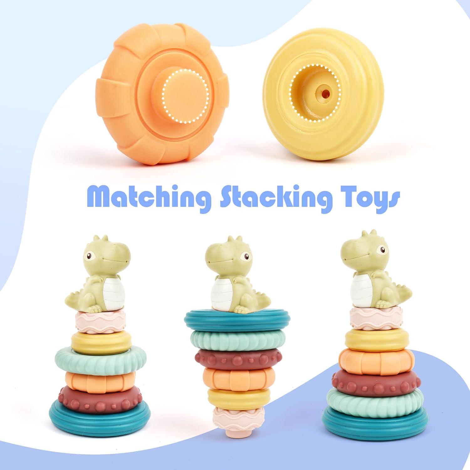Stacking & Nesting Baby Toys: Squeeze Teething Baby Toys and Building ...