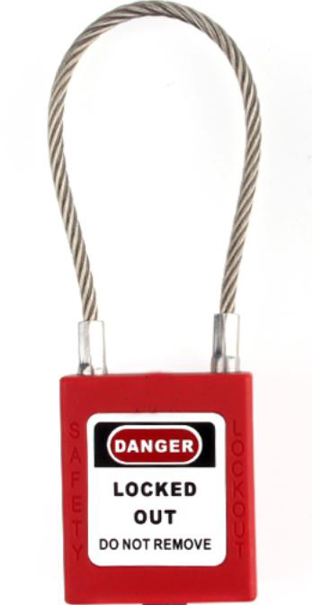 Flexible Cable Shackle Safety Padlock