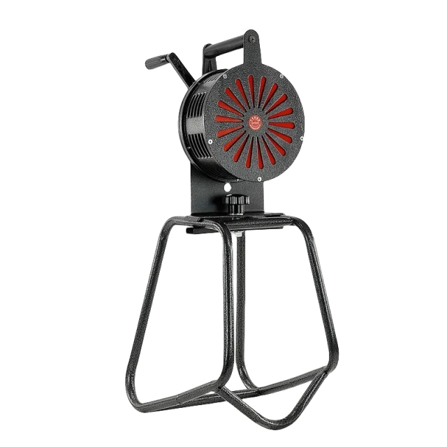 Large vertical manual hand crank alarm siren