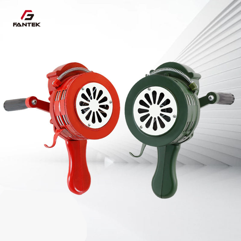 Hand operated crank siren air raid safety alarm