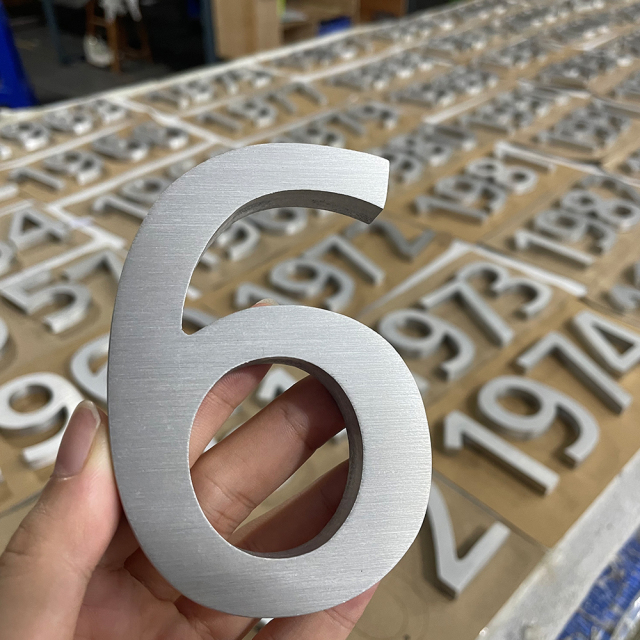 Solid Flat Cut Aluminum Letter Solid Brass Number And Letter Brushed ...