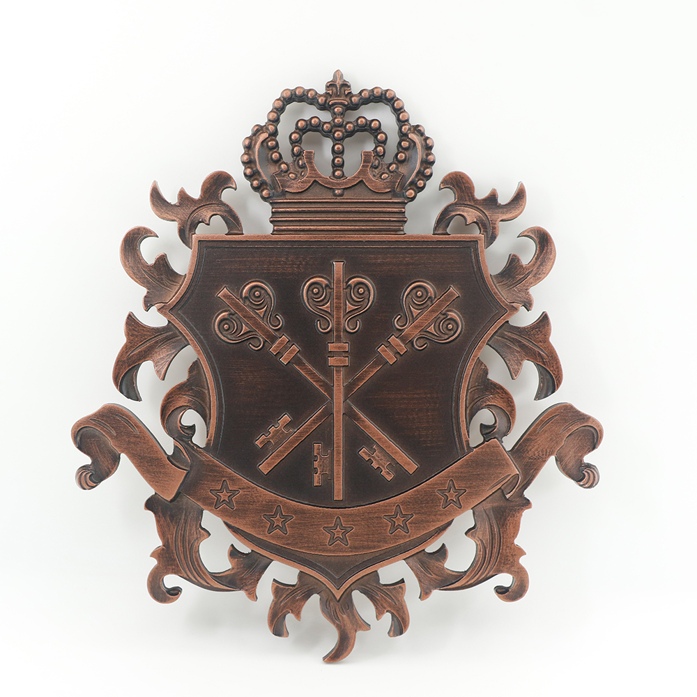 Custom Embossed Logo Wooden Shield Metal Trophy Award Wood Trophies ...