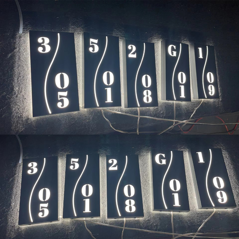 Adhesive House Number Plates Aluminum Commercial House Numbers Sign ...