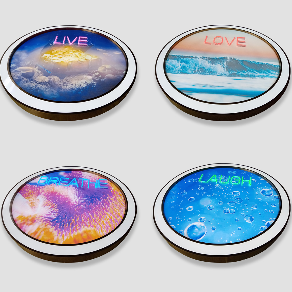 Custom UV print light box with flex neon sign