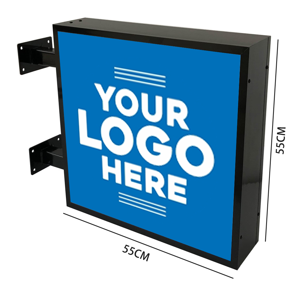 Double-Sided Light Box Wall Mounted Square LED Light Box 55x55cm