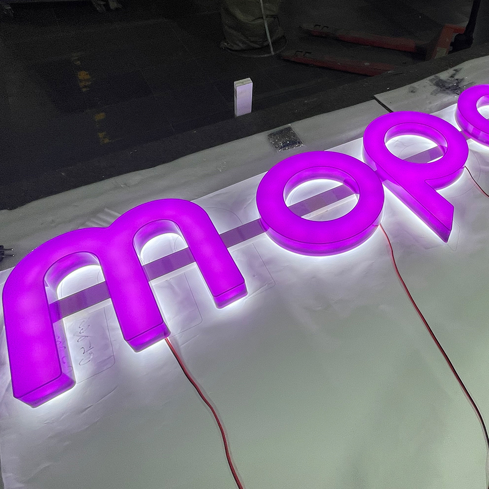 Customized Full Illuminated acrylic letters with stainless steel tube ...