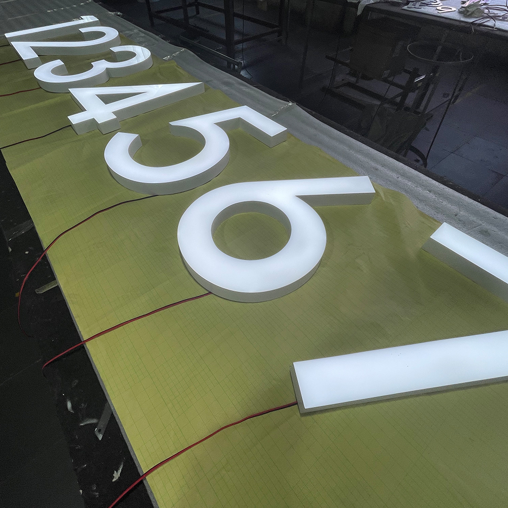 3D led resin channel letters number illuminated signage outdoor or ...