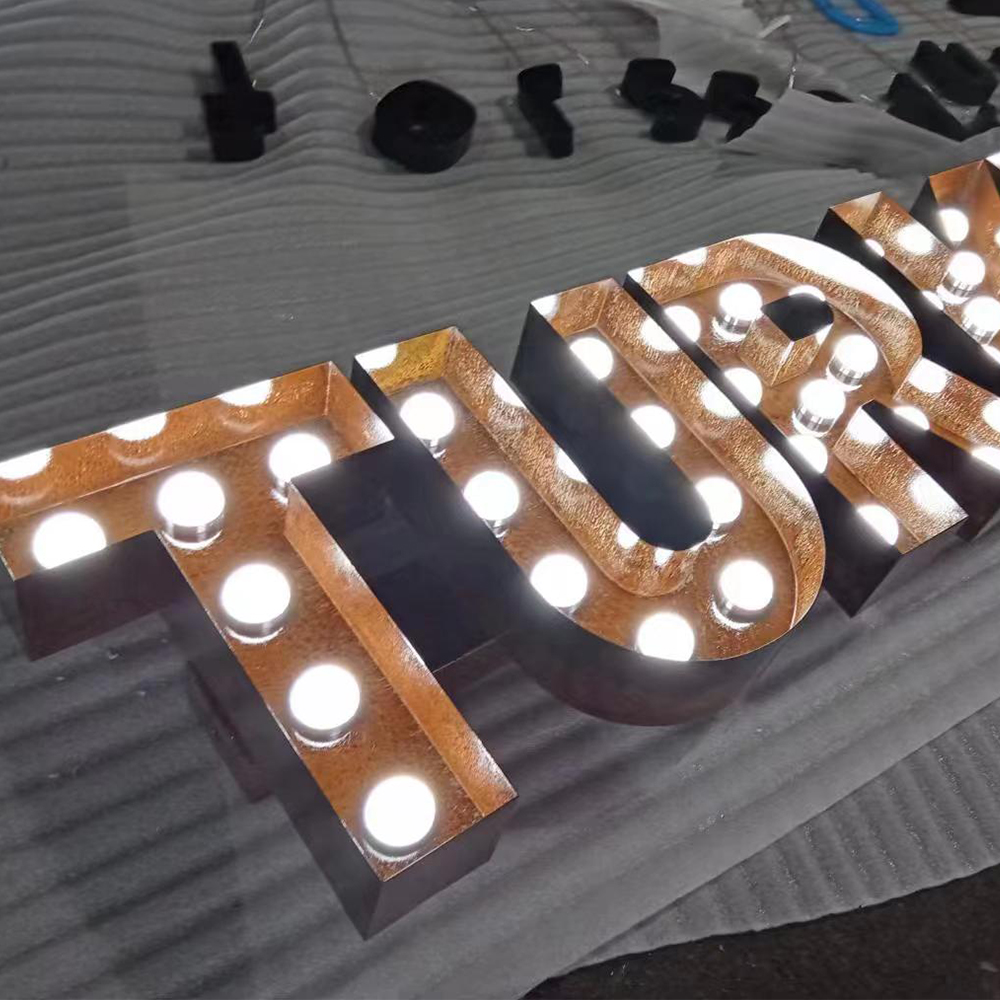 Stainless steel Marquee Letters vintage signs for shop front business ...