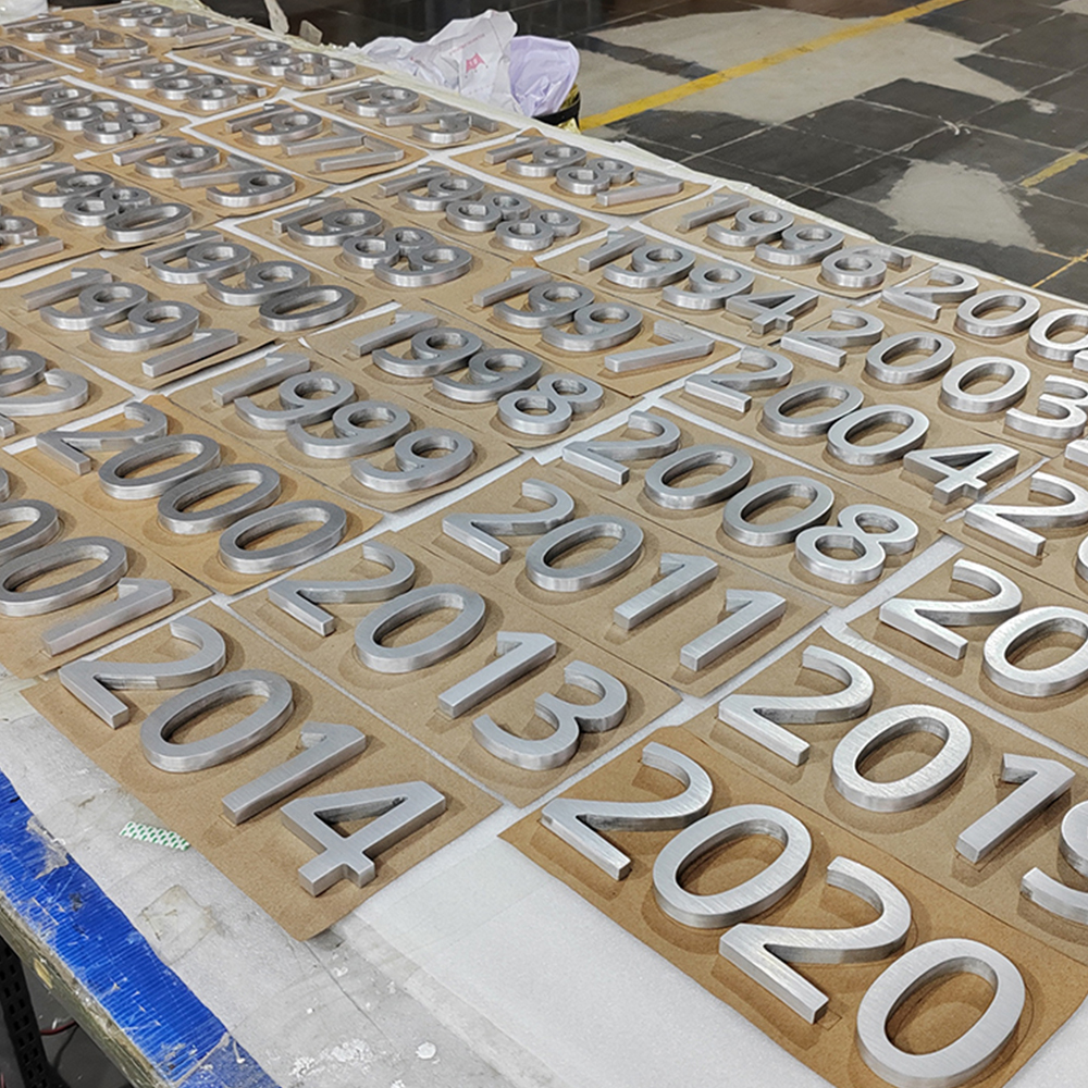 Number Flat Cut Letters Brush Finished metal letters customized ...