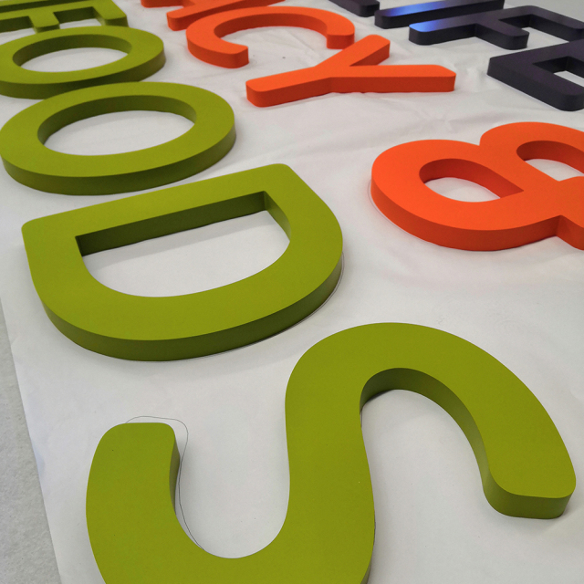 Custom Flat Cut Letters 3D metal letters with printing color for indoor ...