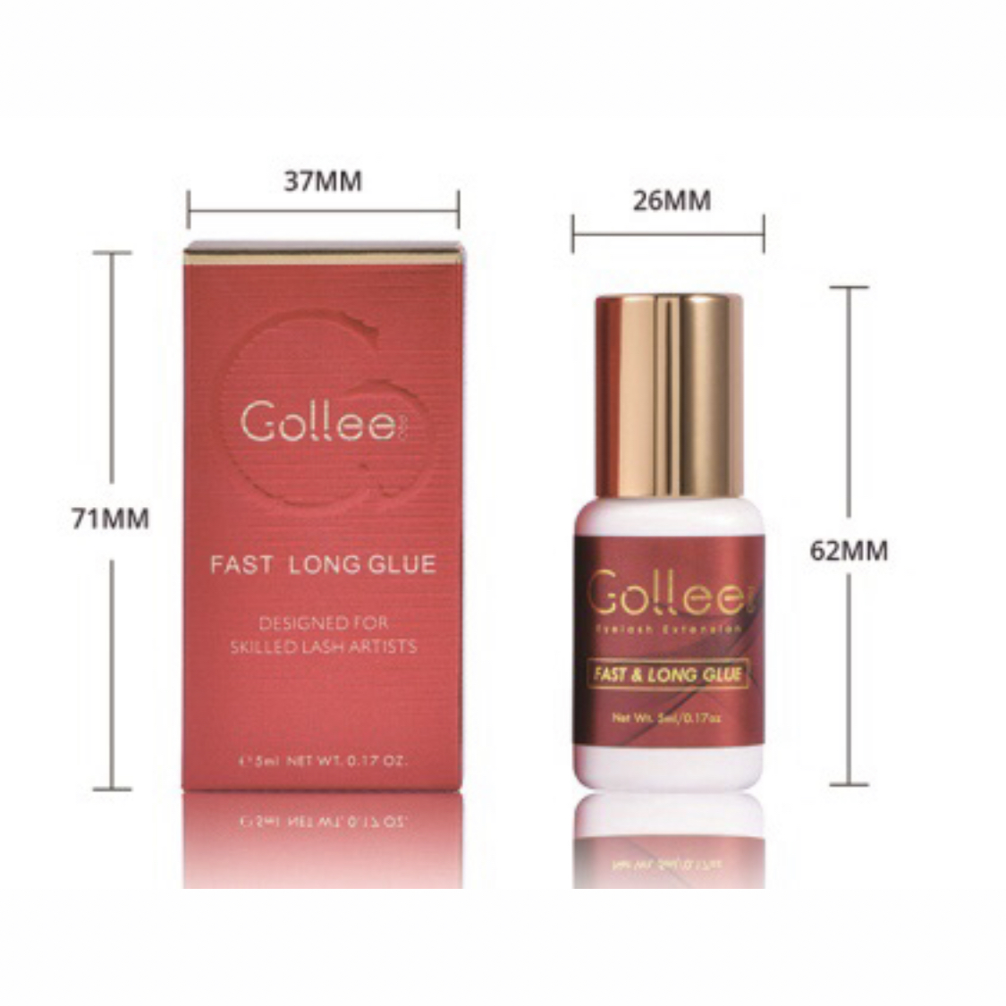 Pegamento para pestaña / GOLLEE FAST LONG GLUE ROJO