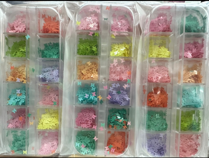 Acetato de mariposa (colores vivos matte)/ paquete con 12 pz