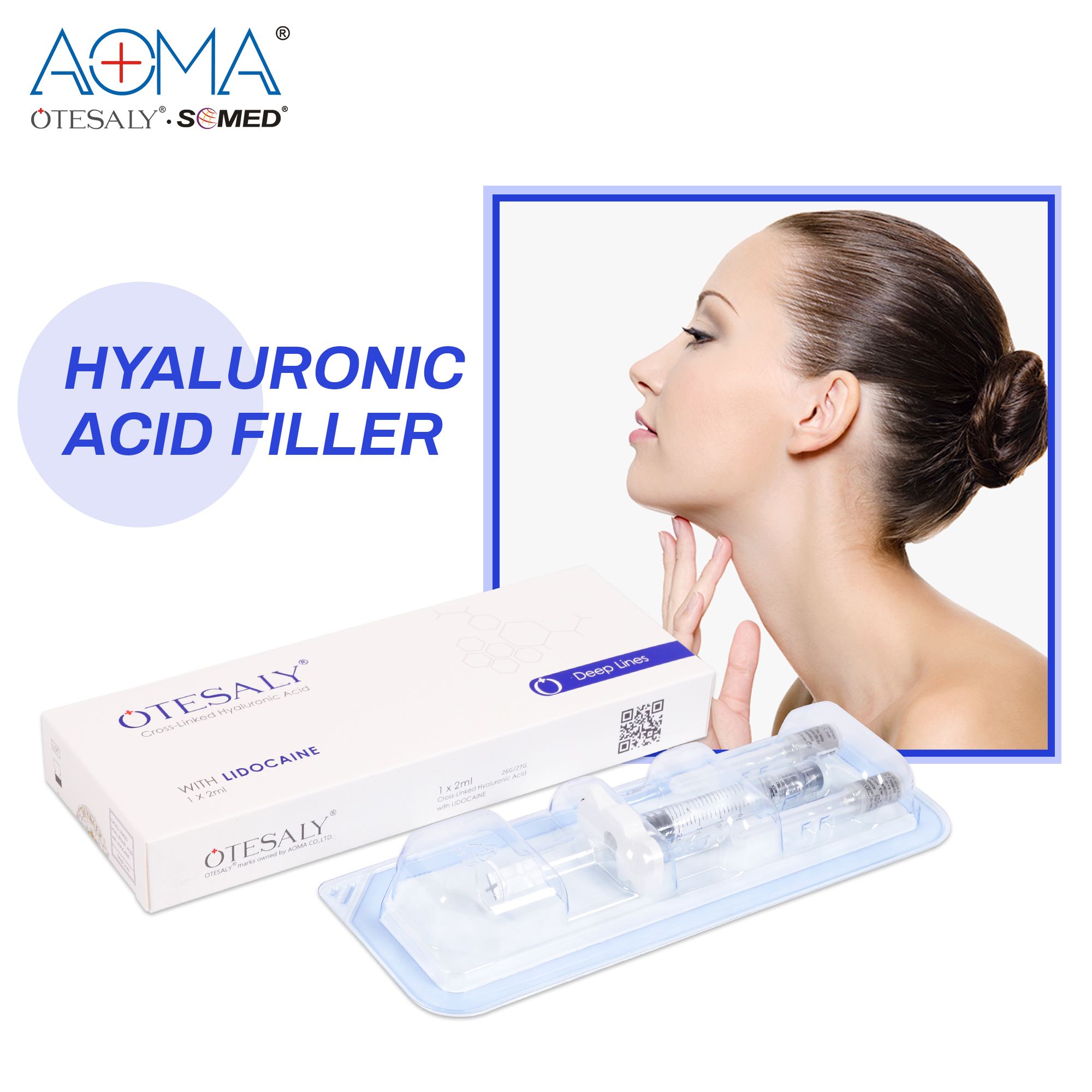 OTESALY® 2ml Deep Lines with Lidocaine OEM Hyaluronic Acid Fillers ...