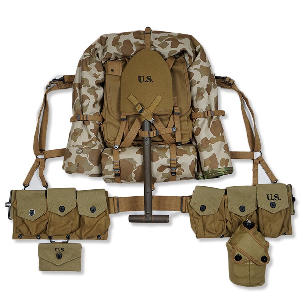 WW2 US ARMY EQUIPMENT CONBINATION USMC UPPER BACKPACK WITH STRAPS T ...