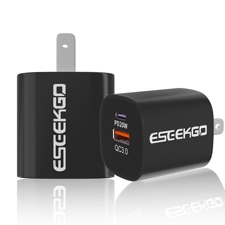 ESEEKGO ES38-UB PD20W+QC3.0 Fast Wall Charger（2 Ports / US）