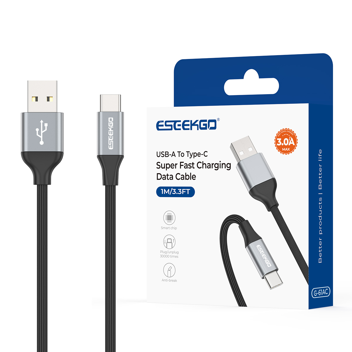ESEEKGO G-61AC USB-A to Type-C Data Cable