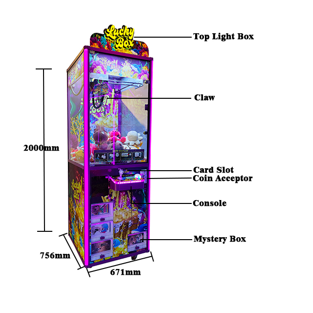 Coin Operated Toy Claw Crane Prize Machine Lucky Box | Claw Machine ...