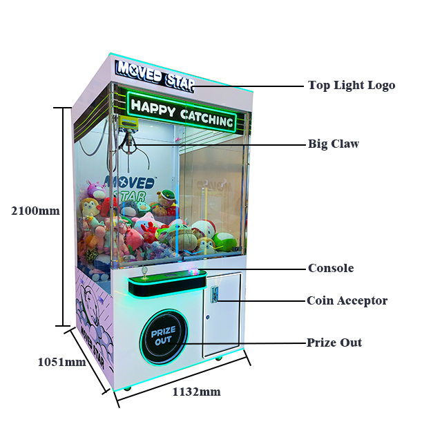 Arcade Toy Plush Big Claw Crane Machine "Moved Star" | Claw Machine ...