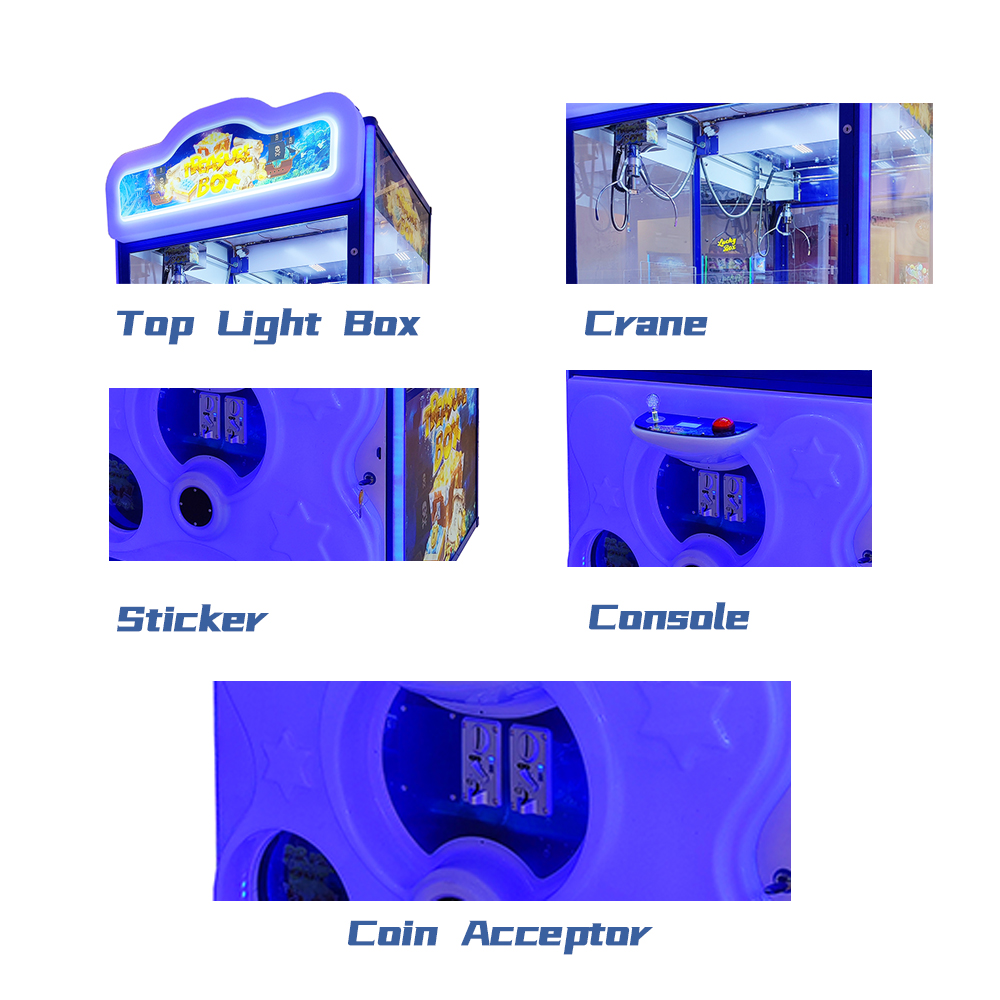 Arcade Coin Operated Games Big Claw Crane Machine "Treasure Box" | Claw ...
