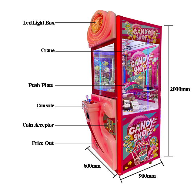 Arcade Candy Claw Crane Machine "Candy Shop" with Push Plate | Claw ...