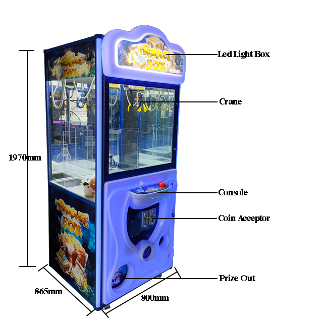 Coin Operated Game Middle Toy Plush Double Claw Crane Machine "Treasure ...