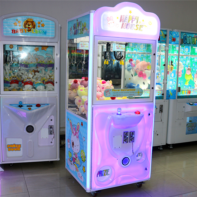 Coin Operated Game Middle Toy Plush Double Claw Crane Machine "Happy ...