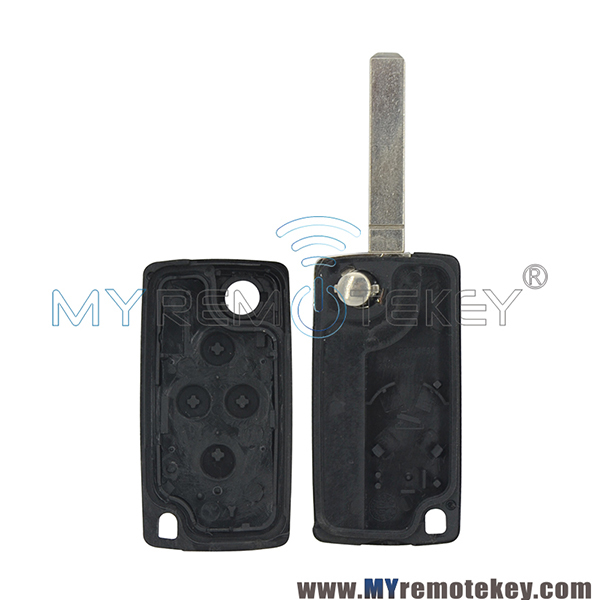 For Peugeot Citroen flip remote key case 4 button HU83