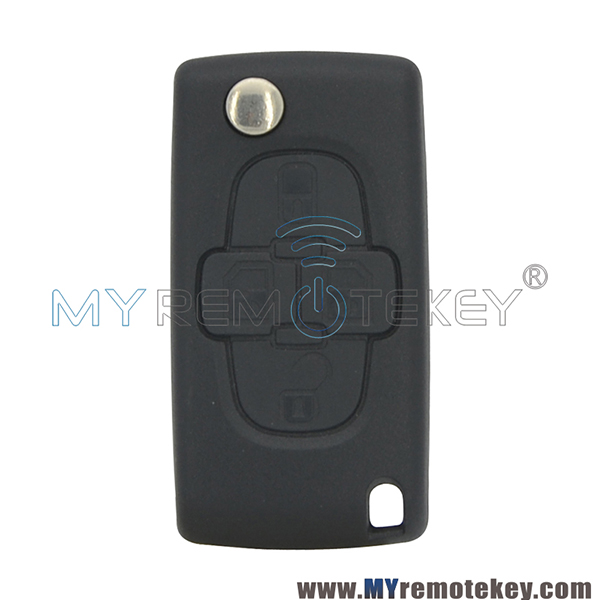For Peugeot Citroen flip remote key case 4 button HU83