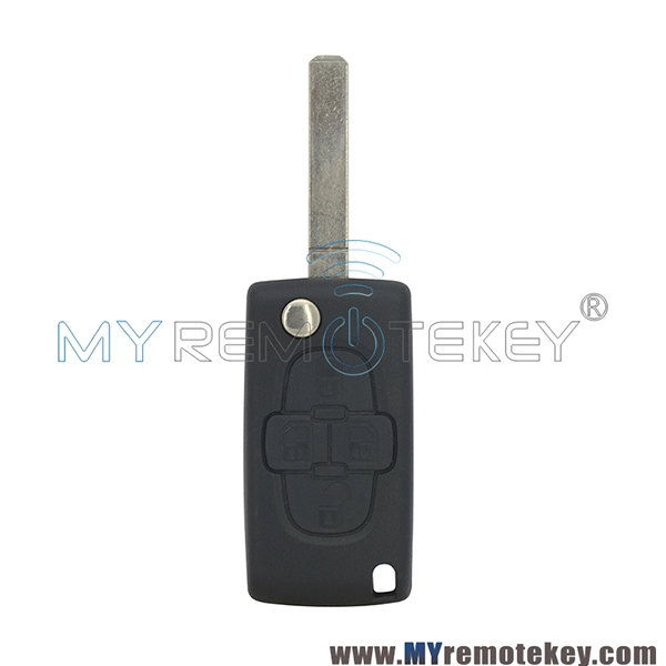 For Peugeot Citroen flip remote key case 4 button HU83