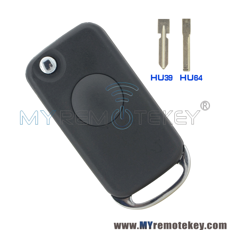 Flip key shell 1 button with panic HU39 HU64 for Mercedes Benz,KEYDIY