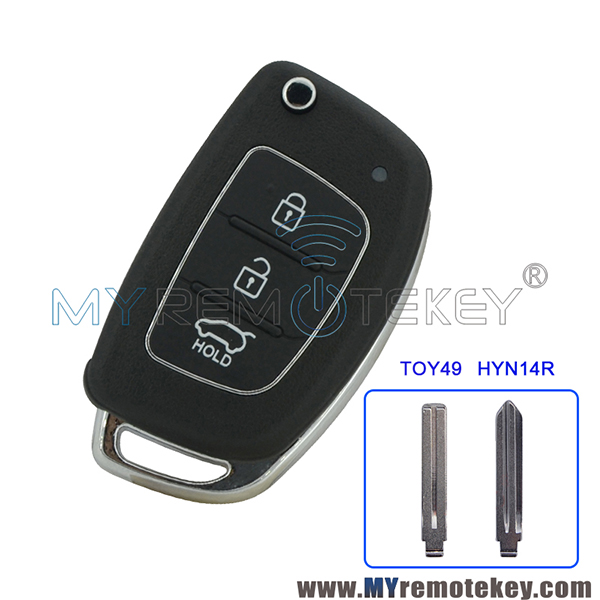 PN 95430-2W400 Flip remote key shell 3 button for Hyundai Santa Fe 2012 ...