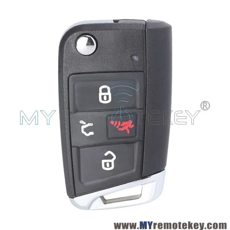 PN 5G0 959 752 BE / FCC NBGFS12P01 Keyless Flip key 4 Button 315MHz MQB ...