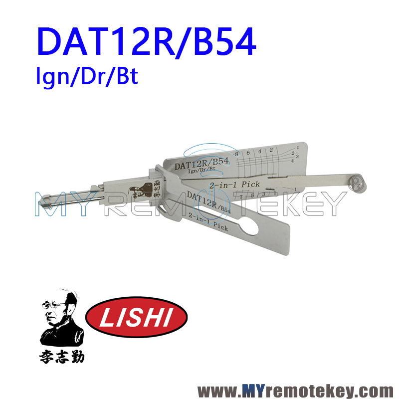 Genuine LISHI DAT12R/B54 Ign/Dr/Bt 2 in 1 Auto Pick and Decoder