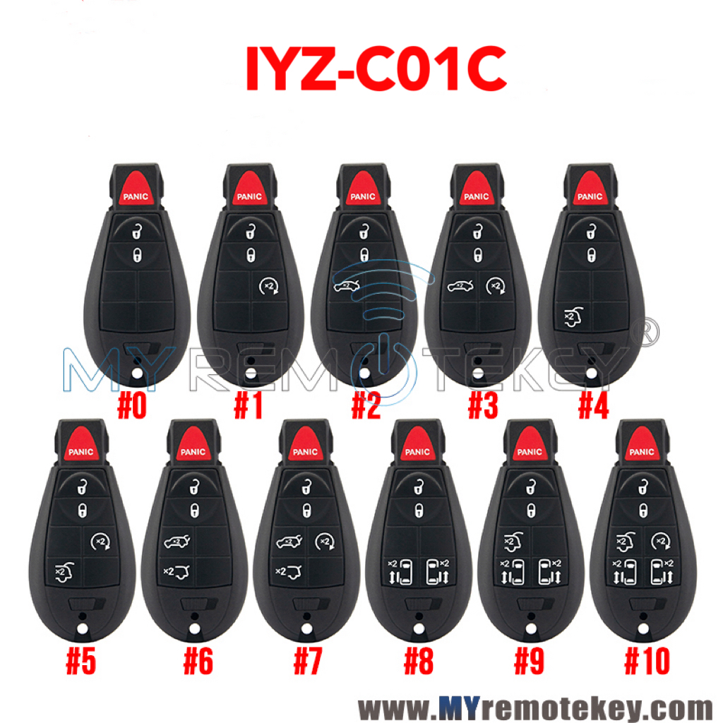 FCC IYZ-C01C button pad only for Chrysler Dodge Jeep fobik key