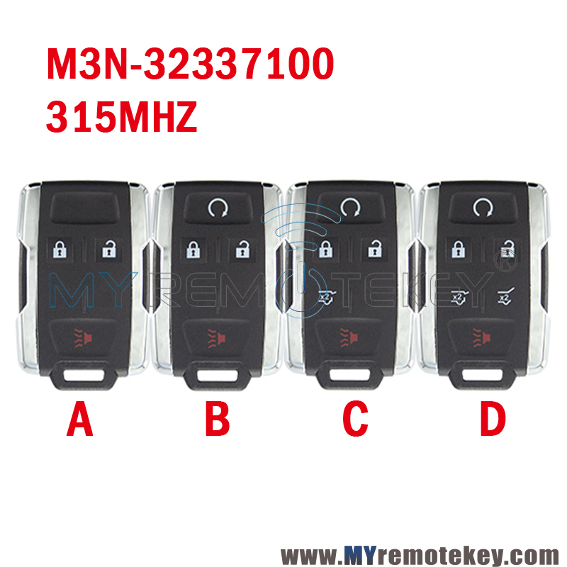 FCC M3N-32337100 Keyless Entry Remote Control Car Key Fob 315mhz for ...