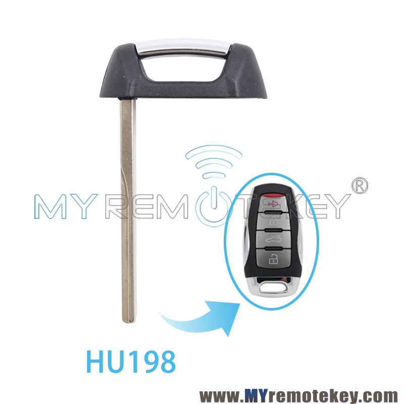 Emergency Uncut Key Blade HU198 42mm×6.4mm×3mm for Haval H7 H8 2018-2022