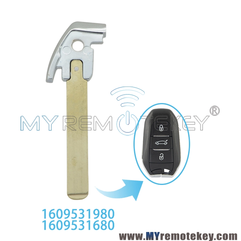 PN 1607079580 Smart key blade VA2 HU83 for Citroen DS3 DS4 DS5 Peugeot ...