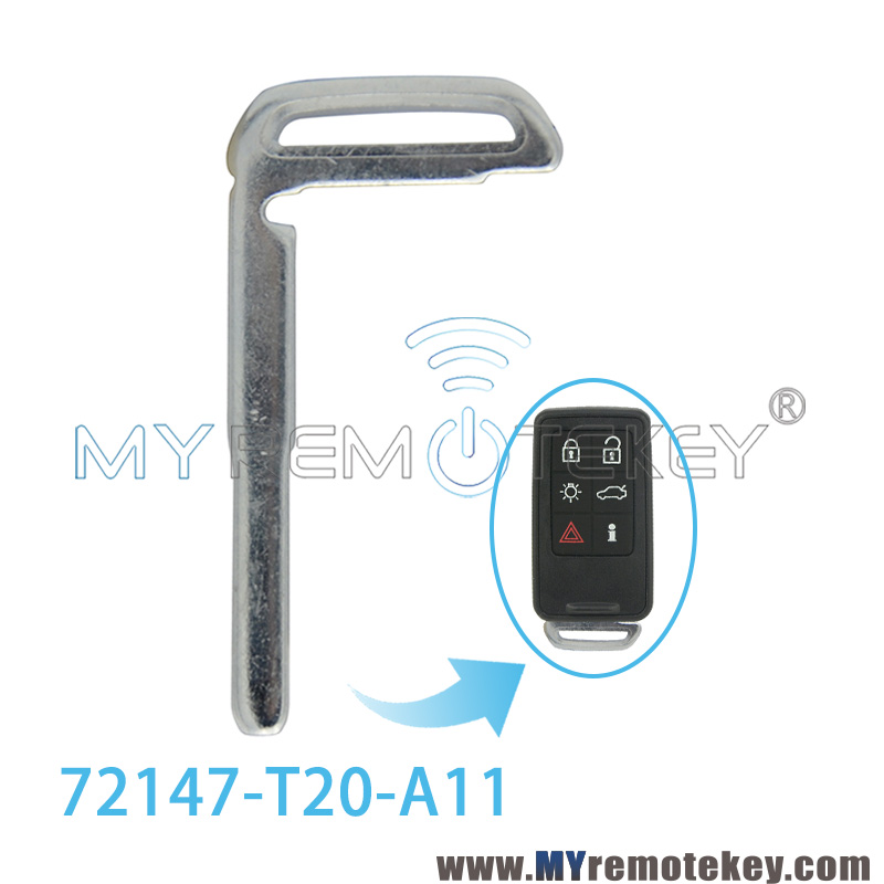 Smart key blade for Volvo key insert V40 V60 V70 S80 S60 XC60 XC70 2011 ...
