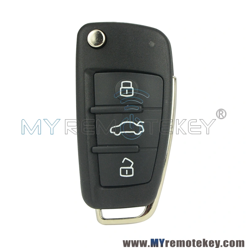 Flip key shell 3 button for Audi A3 A4 A6 A7 TT Q5 Q7 2007 2008 2009 ...