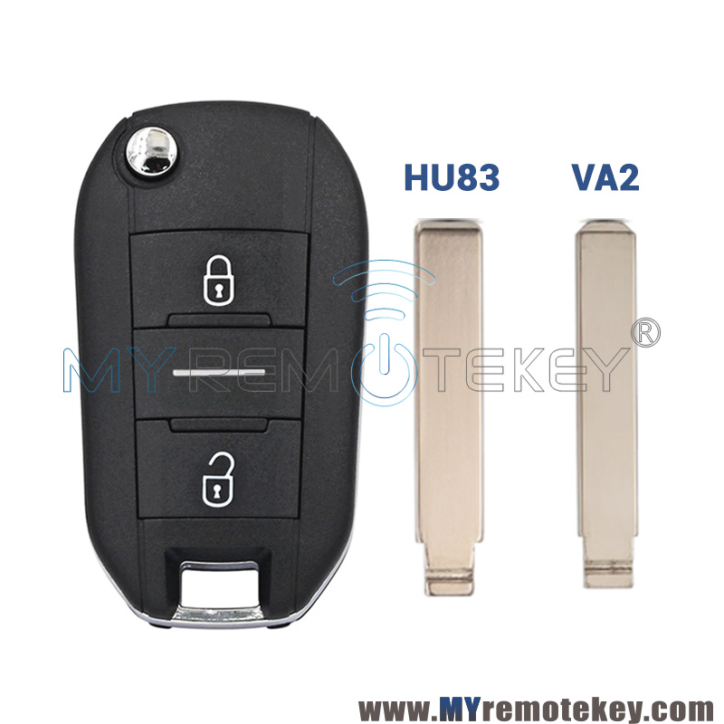 Flip Remote Key Shell 2 Button HU83 / VA2 Blade for For 2017-2019 ...