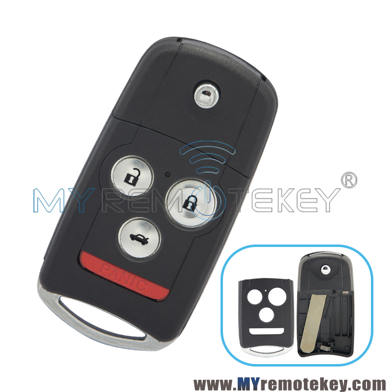 FCC MLBHLIK-1T flip remote key shell 4 button Trunk for Acura TL TSX ...