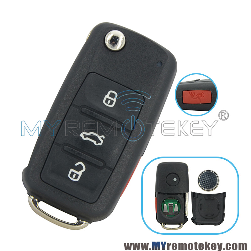 PN 5K0837202AK / FCC NBG010206T Keyless Go Flip key 4 Button 315MHz ...