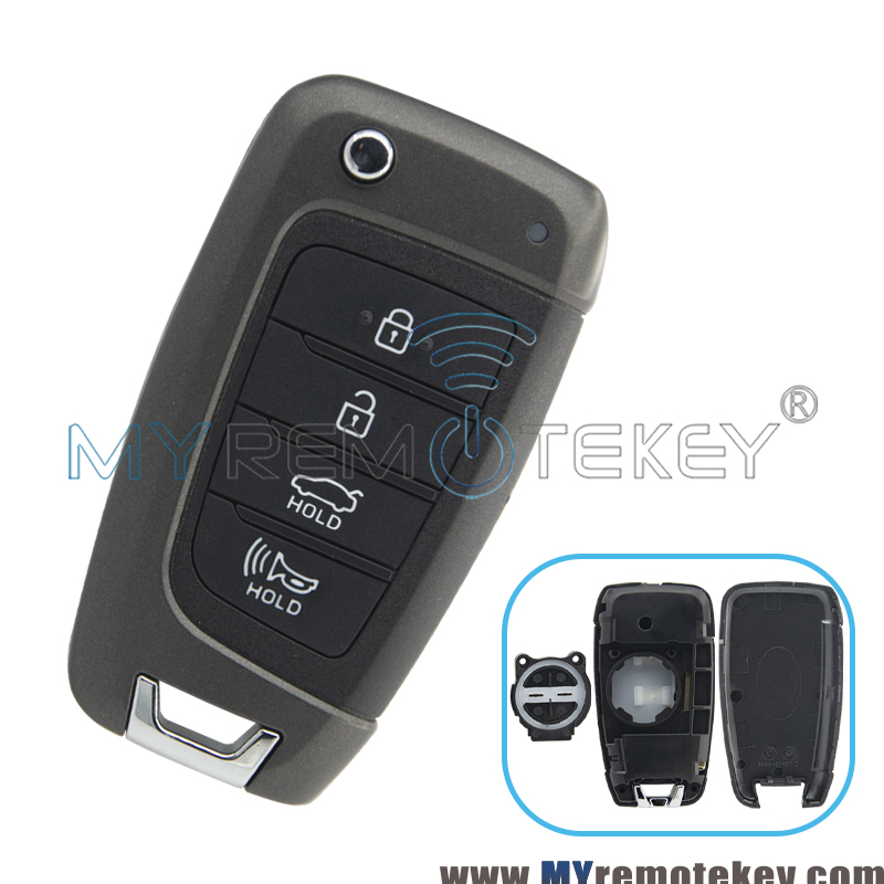 FCC TQ8-RKE-4F40 Flip key shell 4 button for 2019-2021 Hyundai Sonata