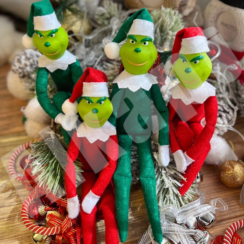 CHINESE WAREHOUSE 30cm Latex/Resin/Pvc Grinch Elf Doll
