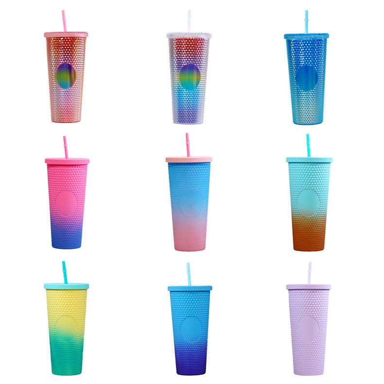 CHINESE WAREHOUSE 22oz Double Walled Studded Plastic Tumbler