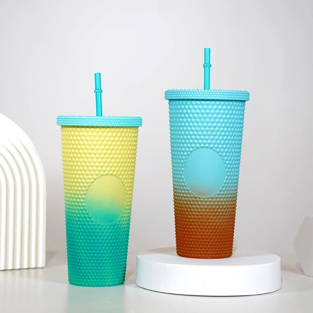 CHINESE WAREHOUSE 22oz Double Walled Studded Plastic Tumbler