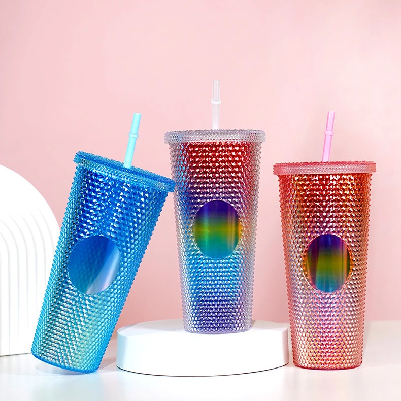 CHINESE WAREHOUSE 22oz Double Walled Studded Plastic Tumbler
