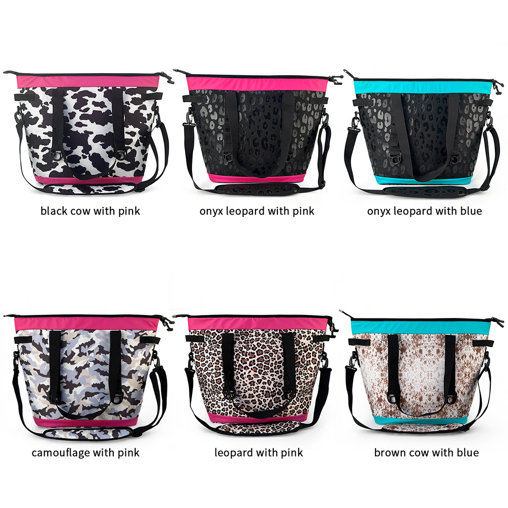CHINESE WAREHOUSE New Portable Folding Waterproof Ice Bag Leopard Print ...