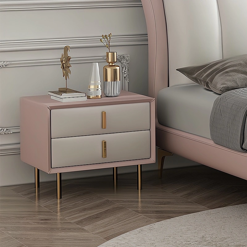 Light Luxury Bedside Table ILBT-011 (Pink)